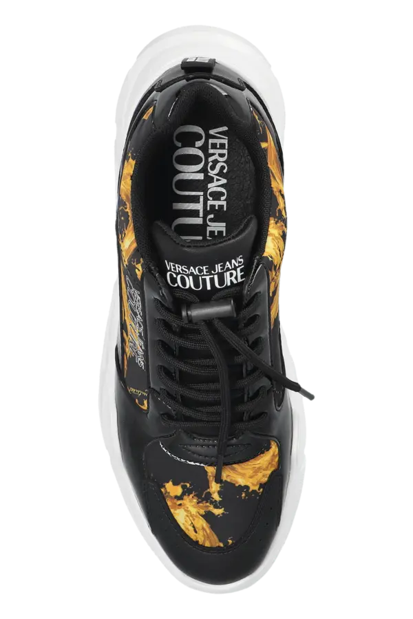 Versace Barocco Pattern Sneakers - Black