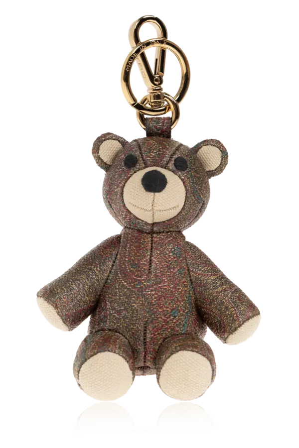 Etro Keychain With A Bear-shaped Pendant - Brown