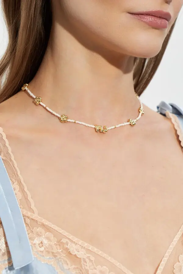 Marc Jacobs Floral Motif Necklace - Gold