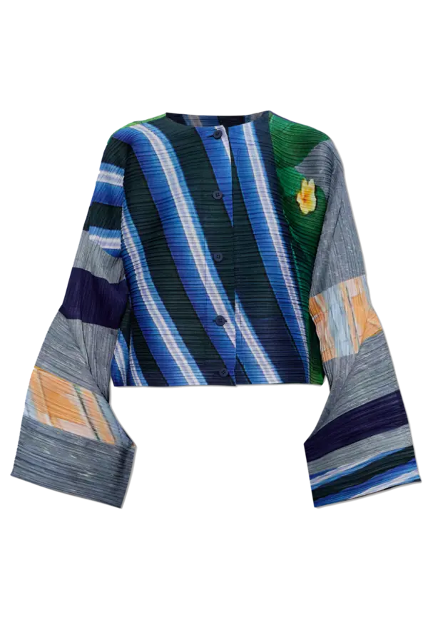 Issey Miyake Pleated Cardigan - Multicolour