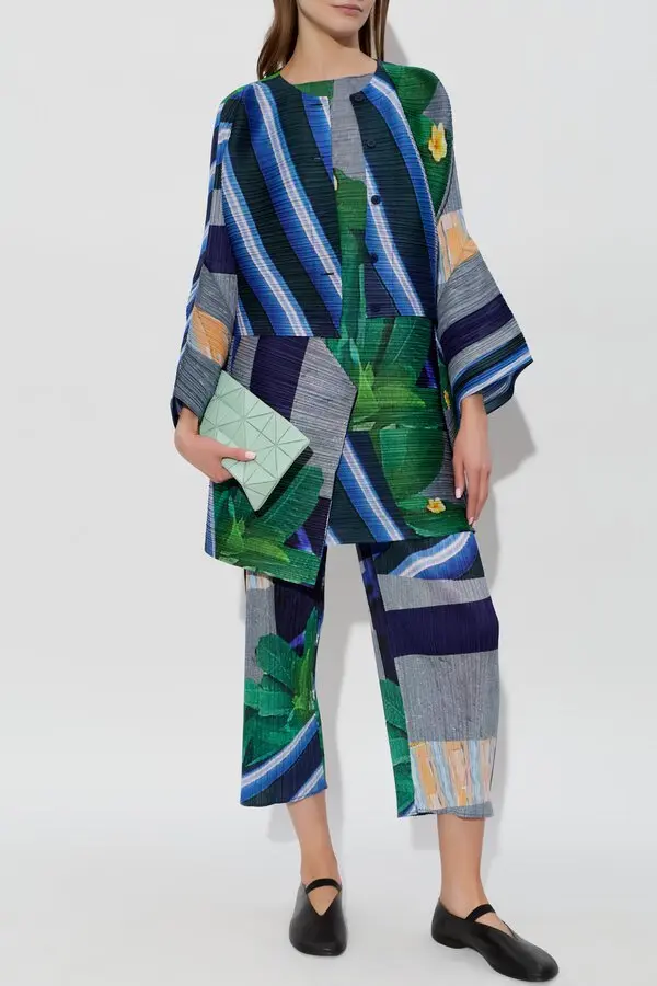 Issey Miyake Pleated Cardigan - Multicolour