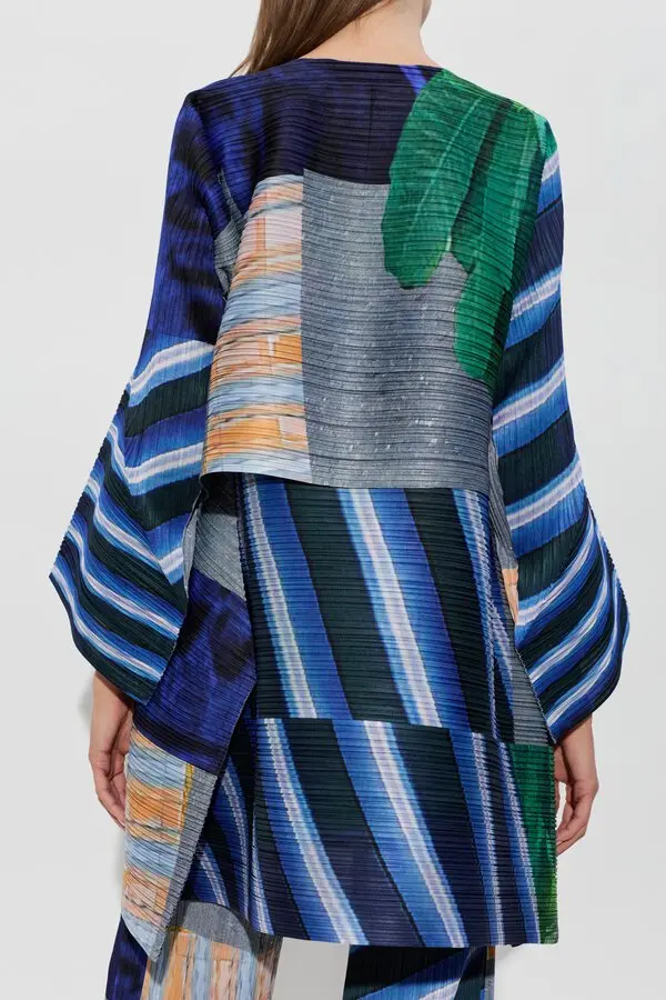 Issey Miyake Pleated Cardigan - Multicolour