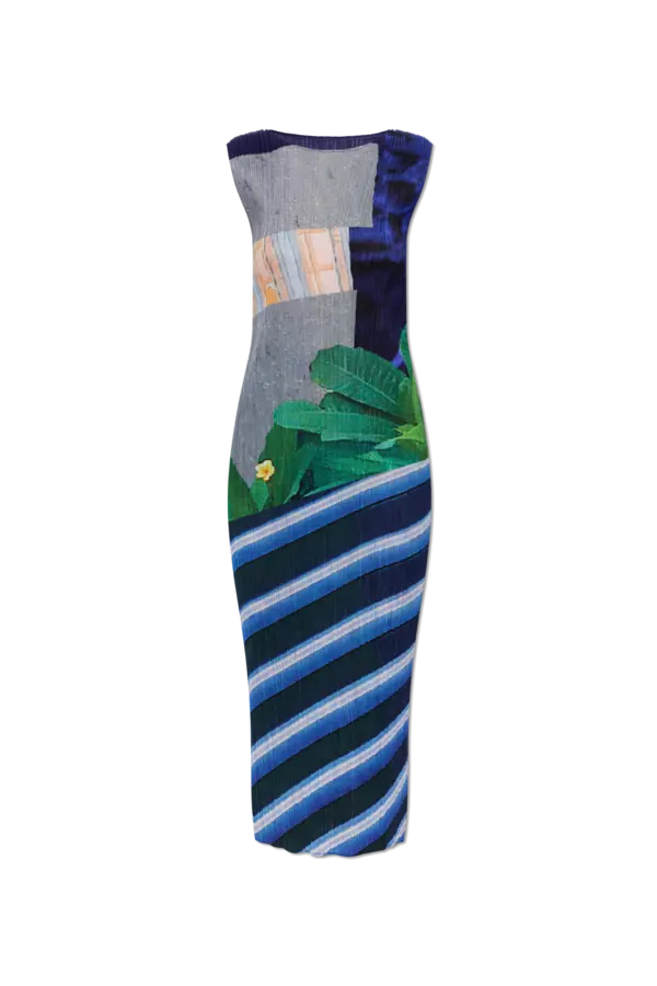 Issey Miyake Pleated Midi Dress - Multicolour