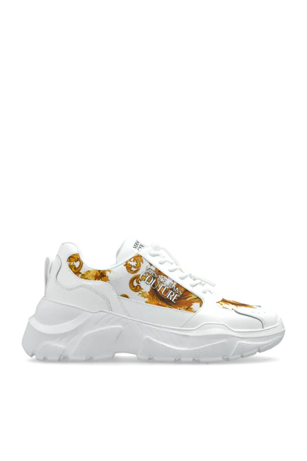 Versace Barocco Pattern Sports Shoes - White