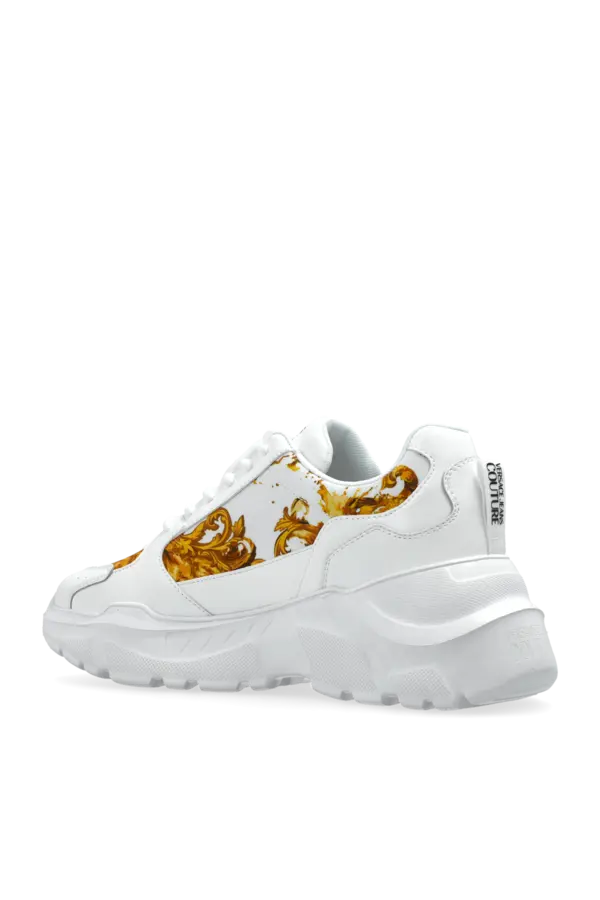 Versace Barocco Pattern Sports Shoes - White