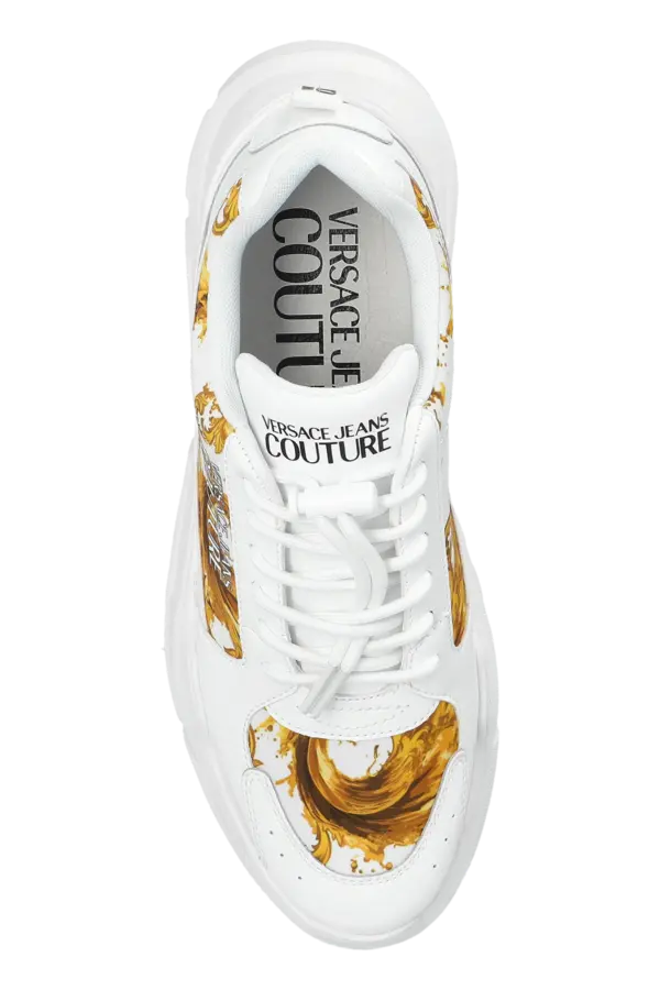 Versace Barocco Pattern Sports Shoes - White
