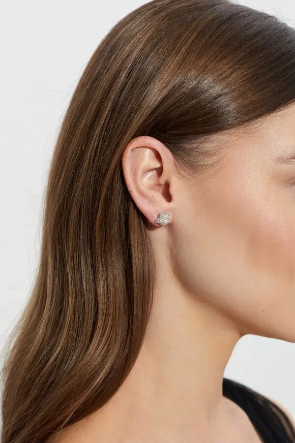 Marc Jacobs Earrings With Crystals - Silver