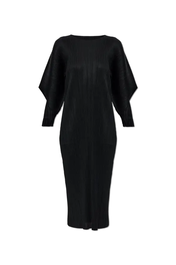 Issey Miyake Pleated Midi Dress - Black
