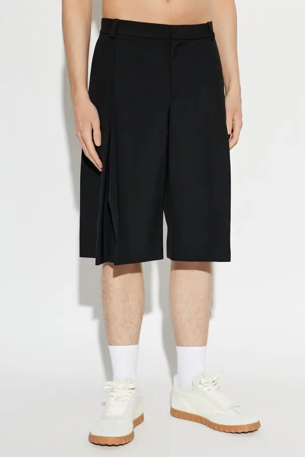 Casablanca Wool Shorts With Pleats - Black
