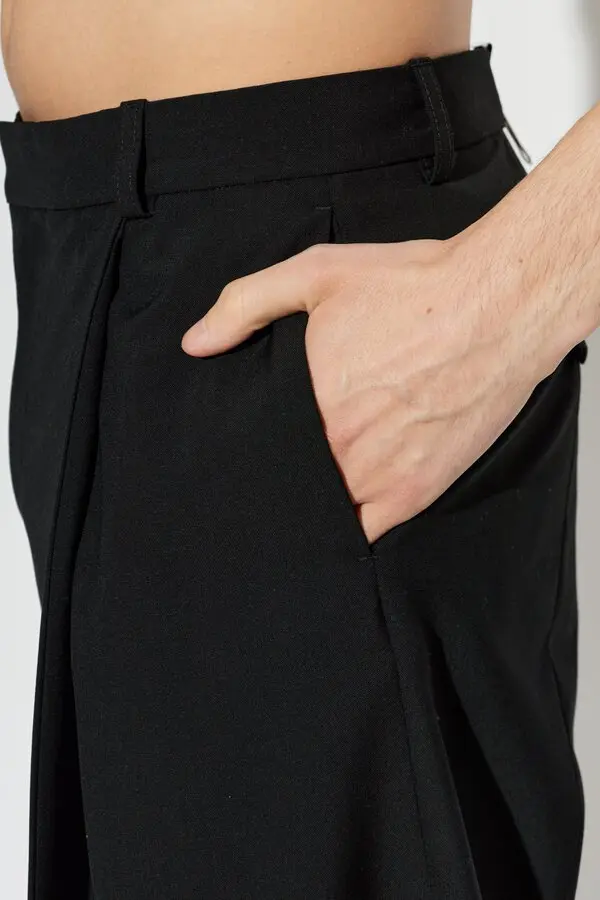Casablanca Wool Shorts With Pleats - Black