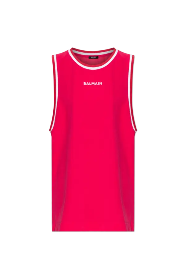 Balmain Beach Dress With Embroidered Logo - Pink