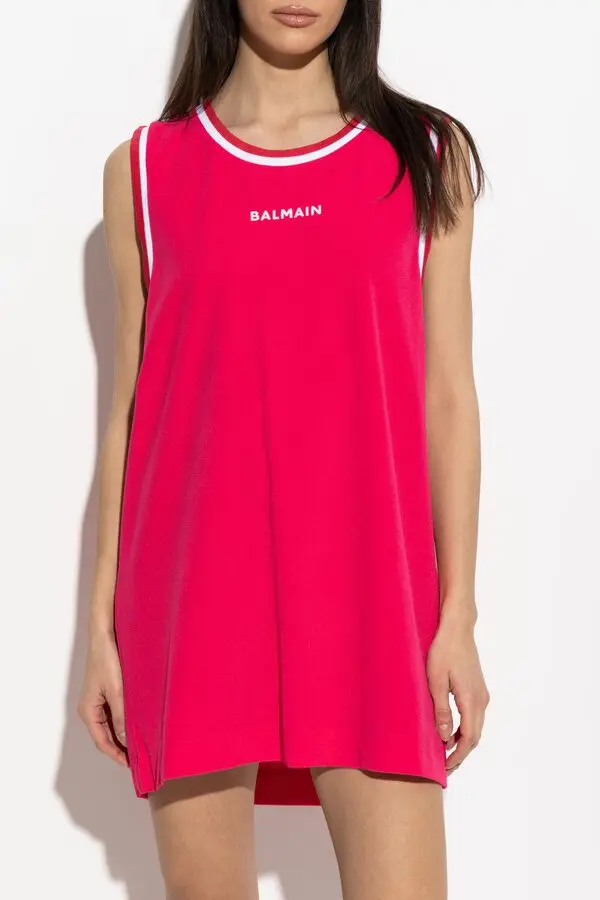 Balmain Beach Dress With Embroidered Logo