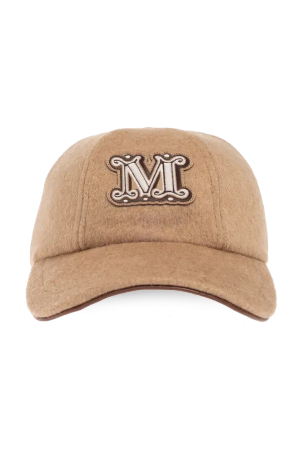 Max Mara Baseball Cap With Logo Applique - Beige