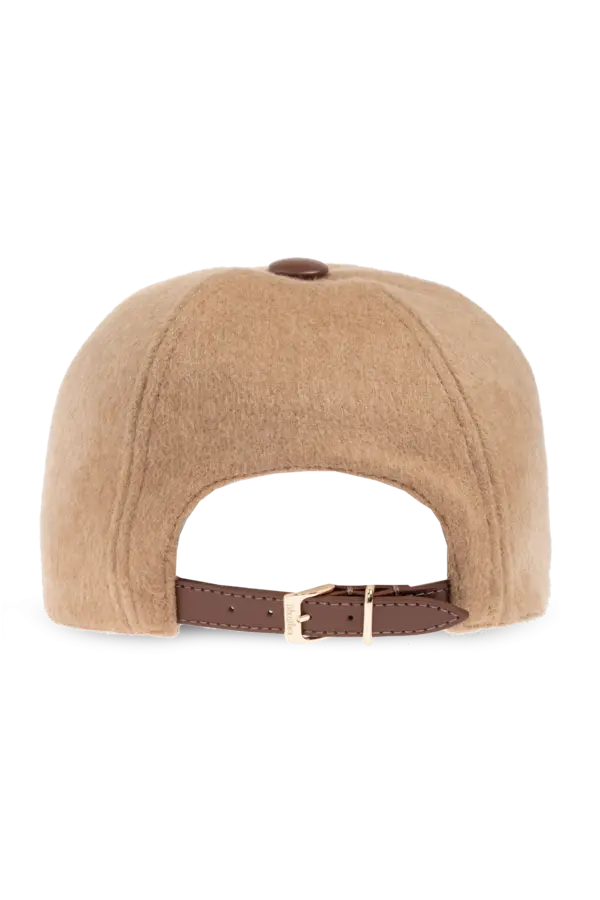 Max Mara Baseball Cap With Logo Applique - Beige