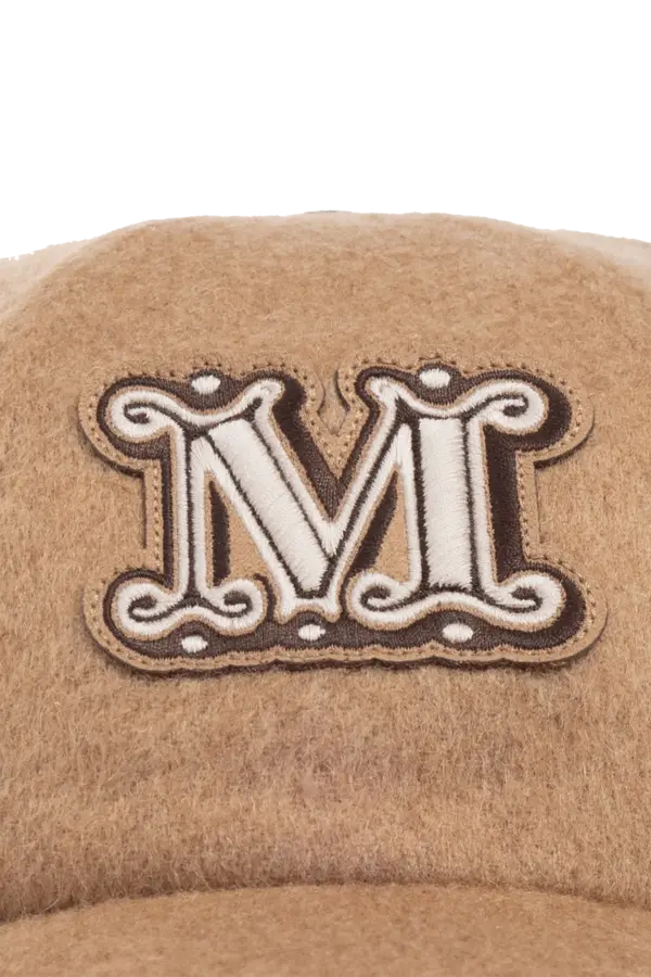 Max Mara Baseball Cap With Logo Applique - Beige