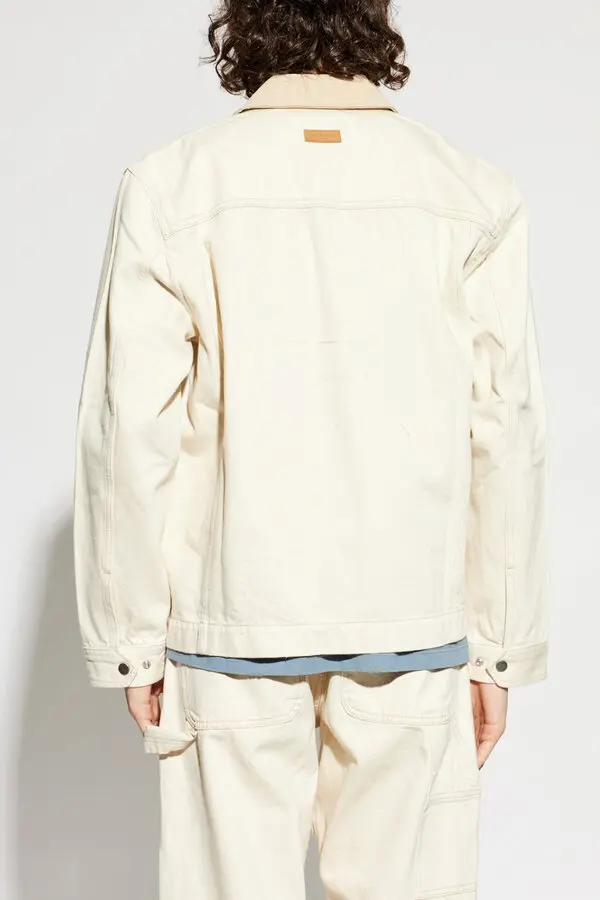Rag & Bone Denim Trucker Jacket With Logo Appliqu - Cream