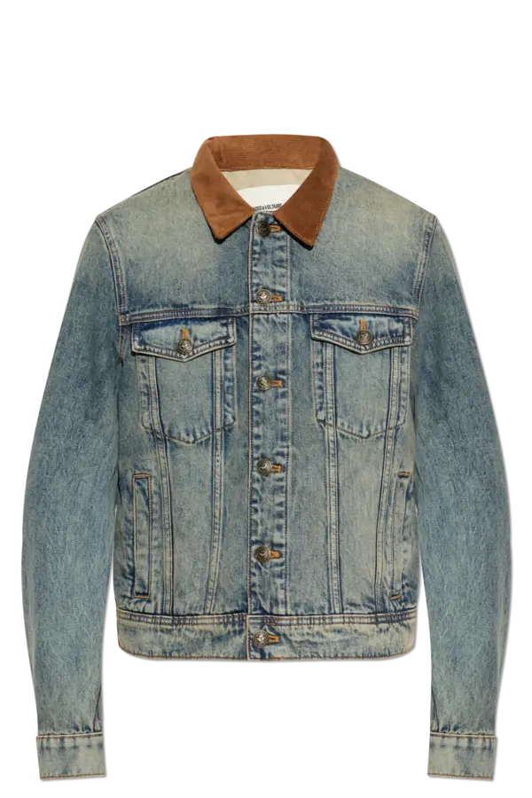 Zadig&Voltaire Denim Jacket With Corduroy Collar - Blue