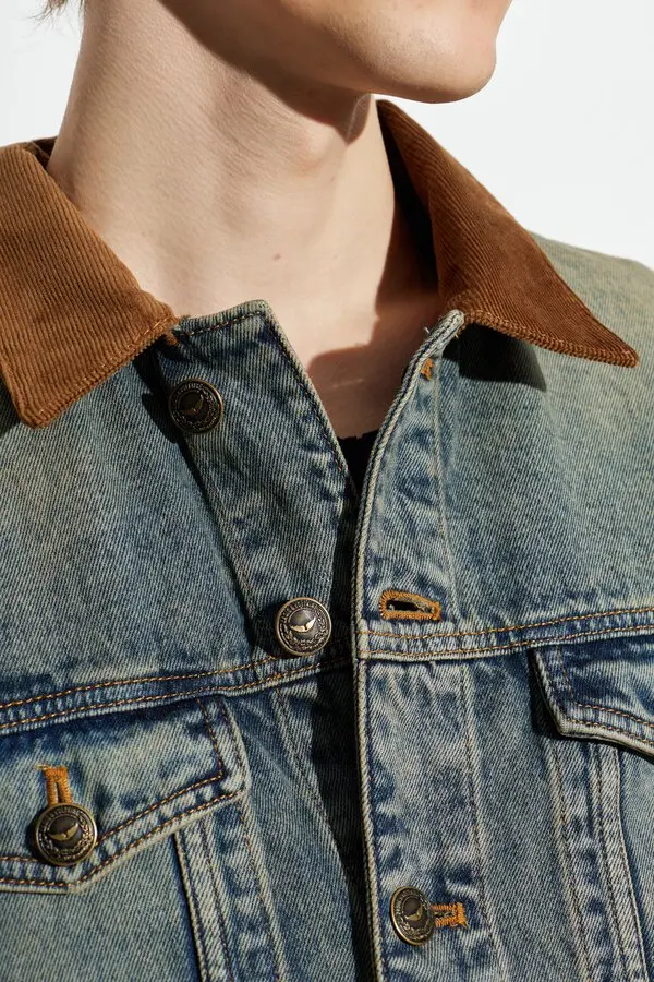 Zadig&Voltaire Denim Jacket With Corduroy Collar - Blue