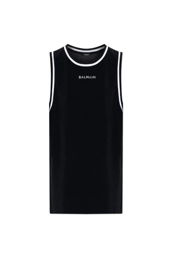 Balmain Embroidered Logo Beach Dress - Black