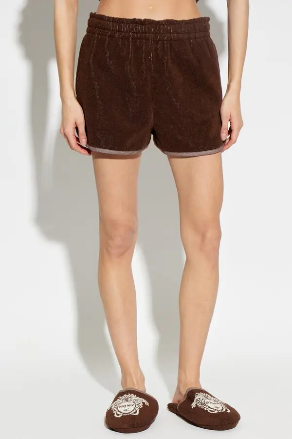 Versace Terry Cotton Shorts - Brown