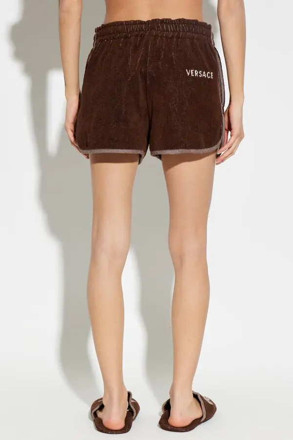 Versace Terry Cotton Shorts - Brown