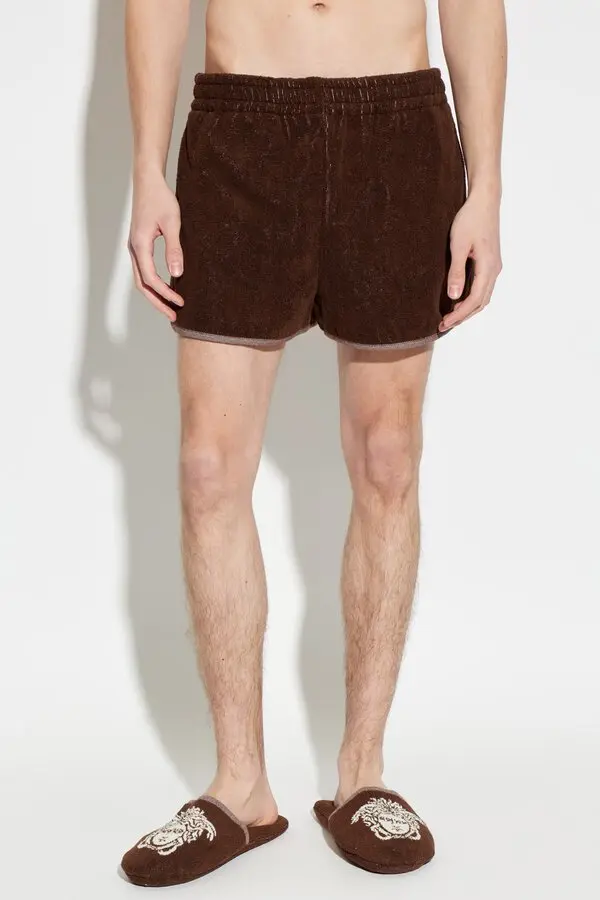 Versace Terry Cotton Shorts - Brown