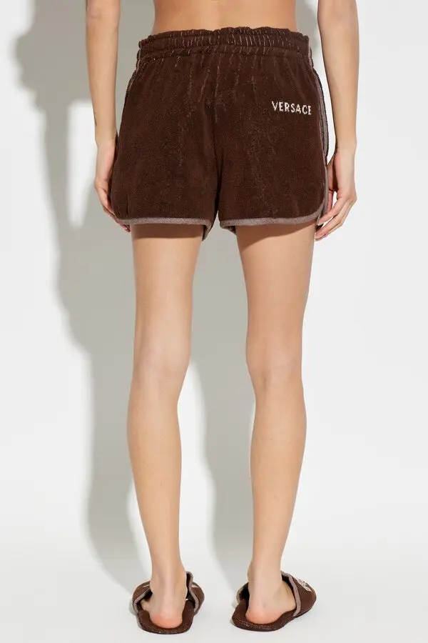 Versace Terry Cotton Shorts - Brown