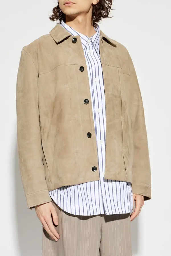 Rag & Bone Suede Jacket With Pockets - Beige