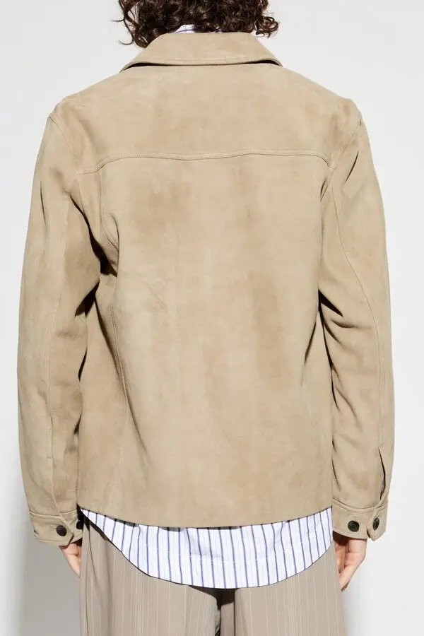 Rag & Bone Suede Jacket With Pockets - Beige