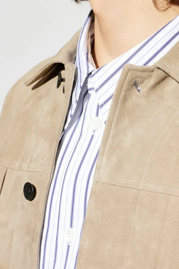 Rag & Bone Suede Jacket With Pockets - Beige