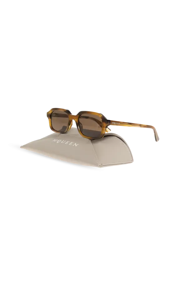 Alexander McQueen Rectangle Sunglasses - Brown