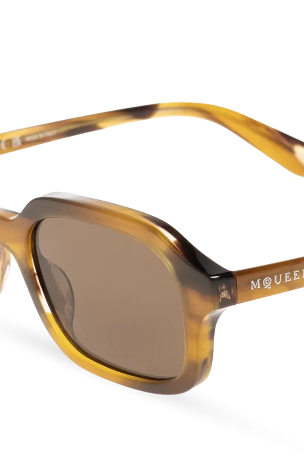 Alexander McQueen Rectangle Sunglasses - Brown