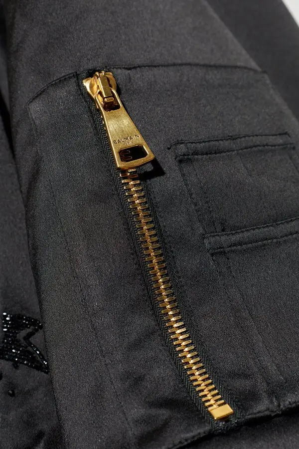 Balmain Bomber Jacket With Shimmering Appliqués