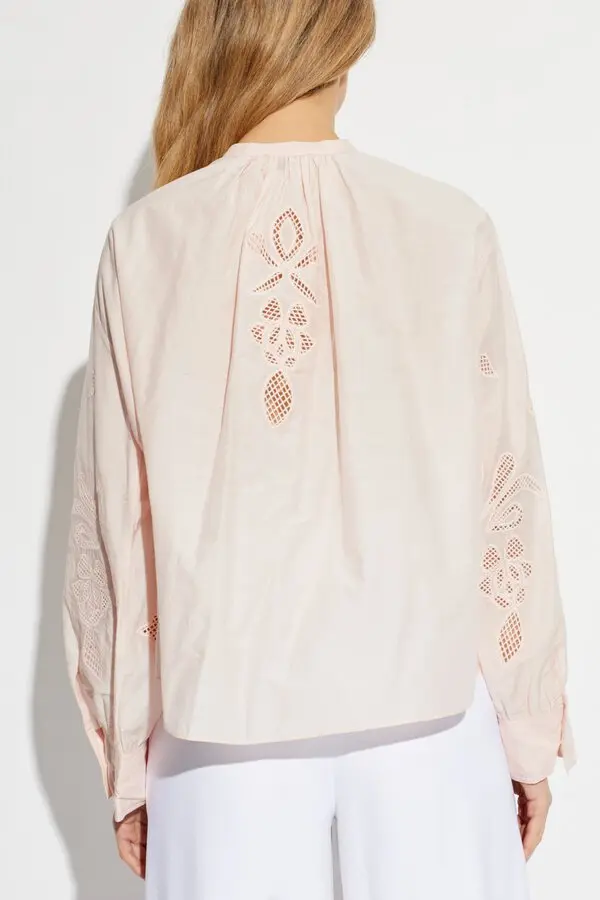FORTE_FORTE Openwork Boxy Top - Pink