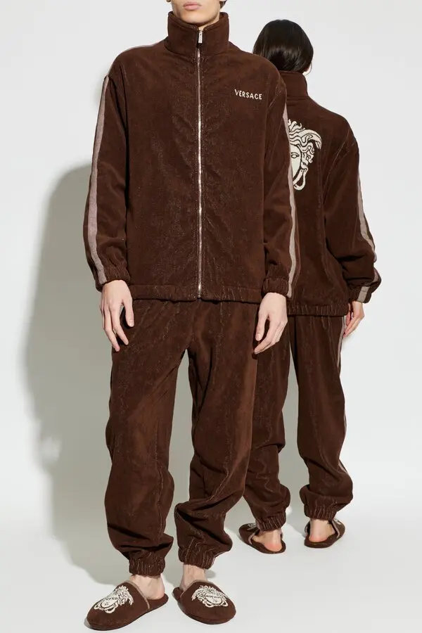 Versace Cotton Terry Trousers - Brown