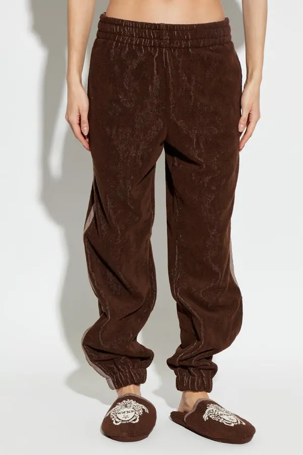 Versace Cotton Terry Trousers - Brown