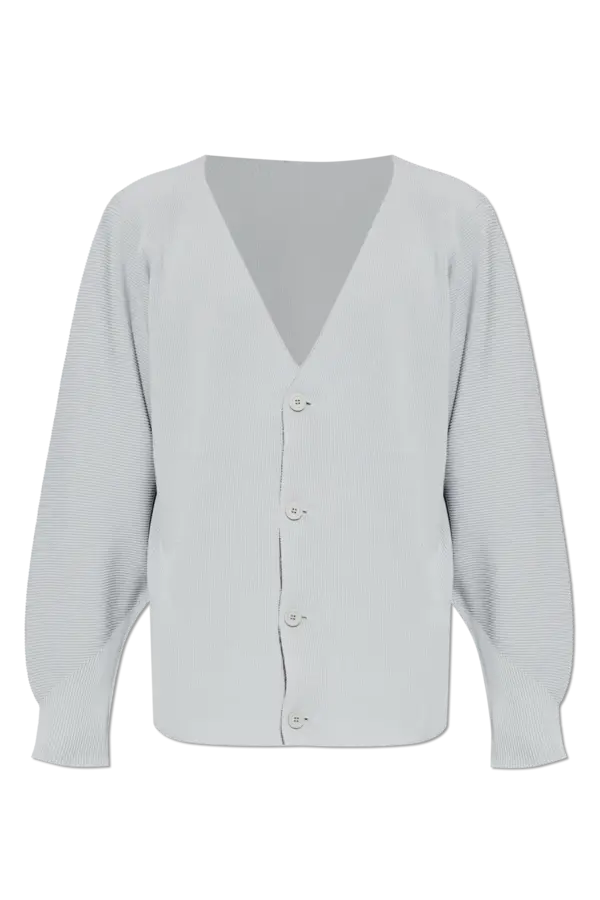 Issey Miyake Pleated Cardigan - Grey