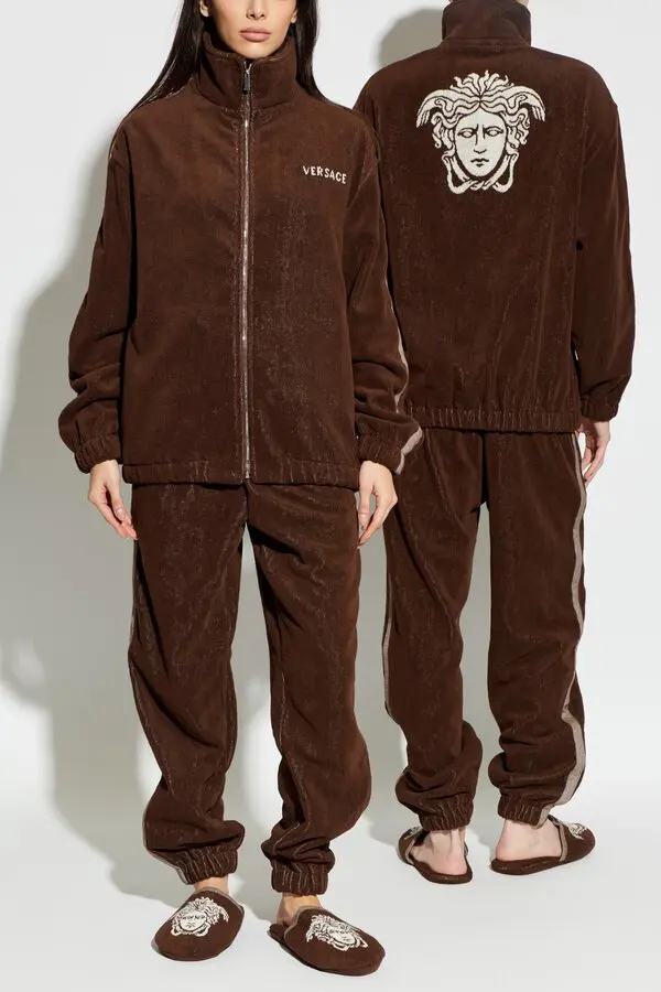 Versace Cotton Terry Sweatshirt - Brown