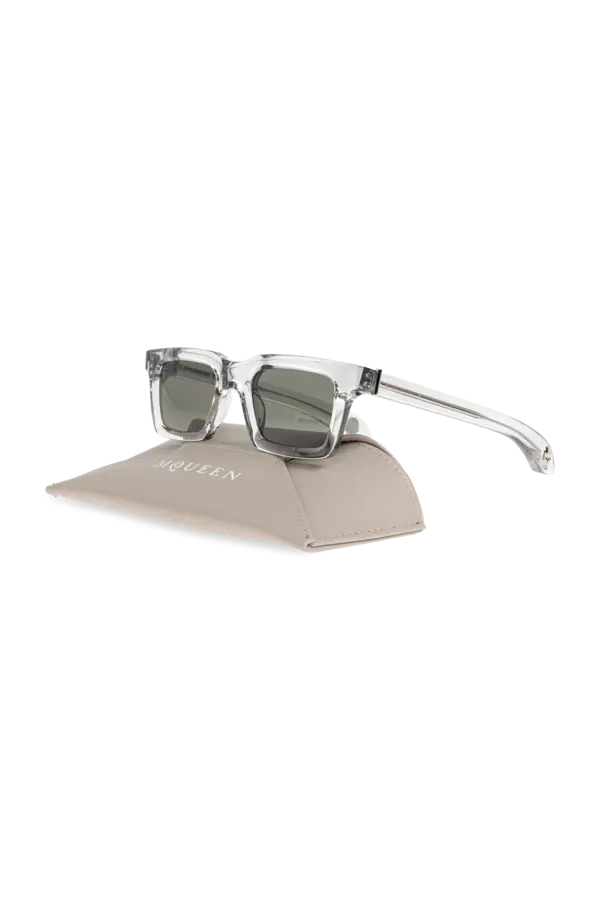 Alexander McQueen Rectangular Full Rim Sunglasses - Grey