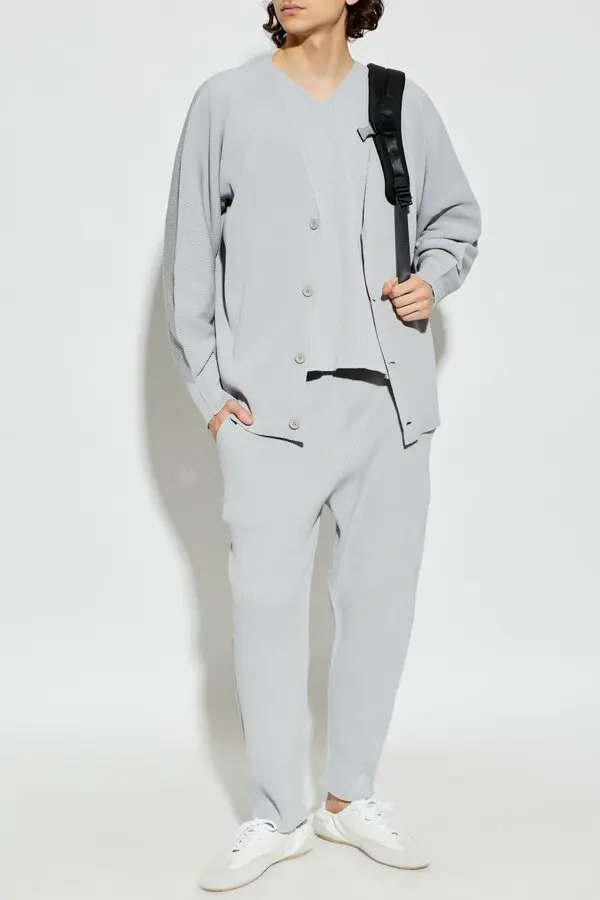 Issey Miyake V-neck Sleeveless Top - Grey