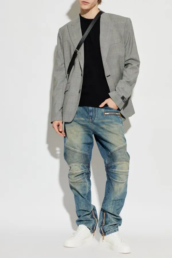 Balmain Checked Pattern Blazer