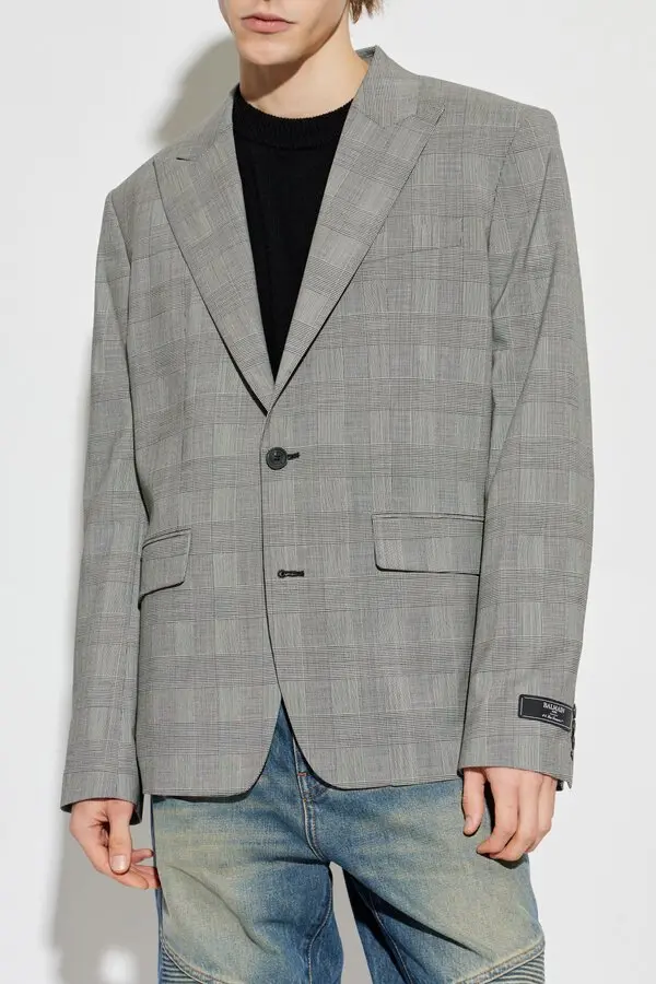 Balmain Checked Pattern Blazer