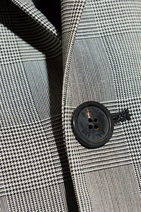 Balmain Checked Pattern Blazer