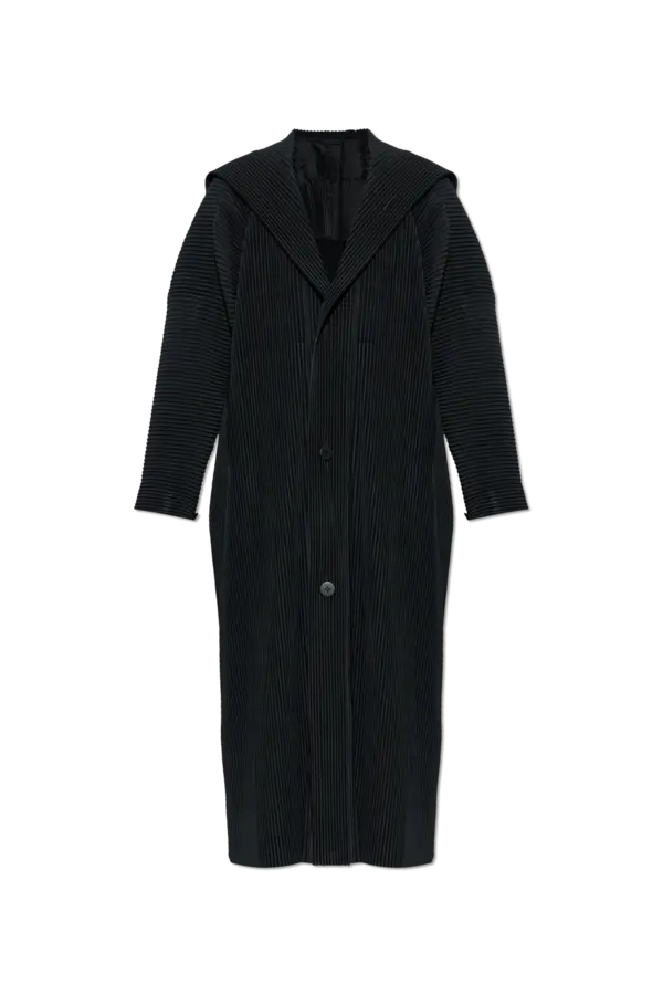 Issey Miyake Pleated Coat - Black
