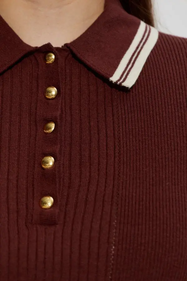 Rag & Bone Cotton-cashmere Polo Shirt - Burgundy