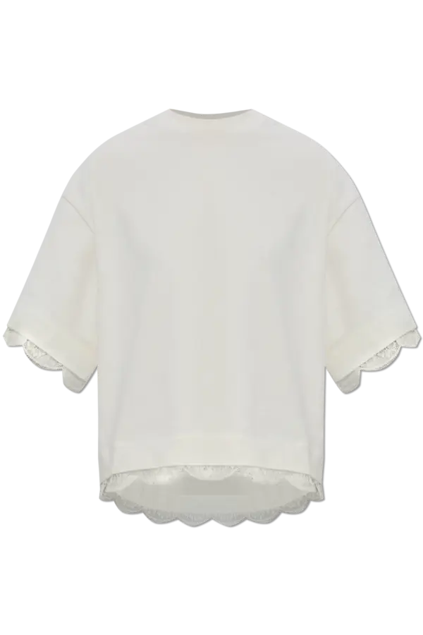 ALLSAINTS Nia' T-shirt With Lace Detail - White