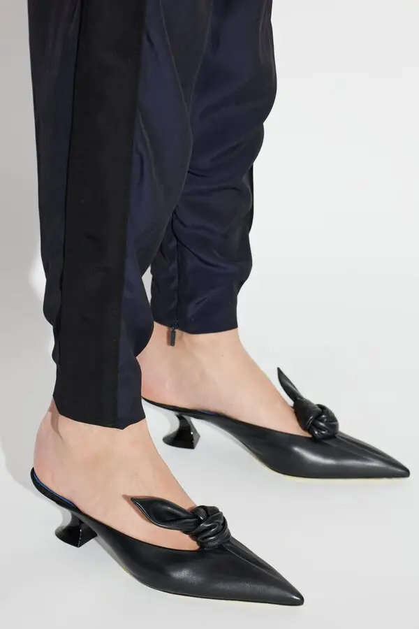 LANVIN Leather Heeled Mules - Black