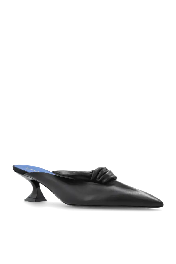 LANVIN Leather Heeled Mules - Black