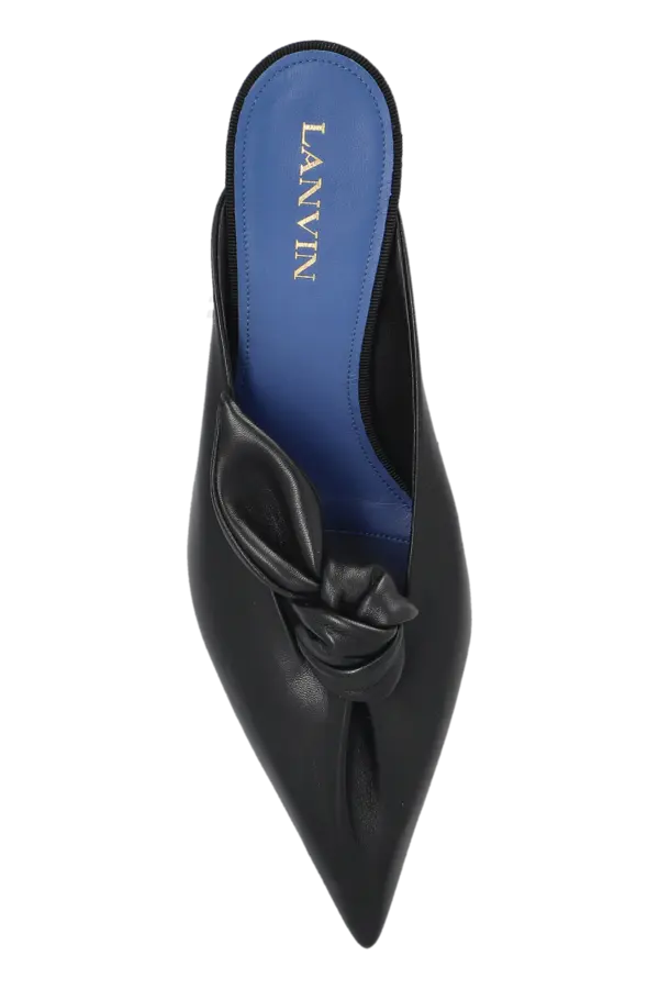 LANVIN Leather Heeled Mules - Black