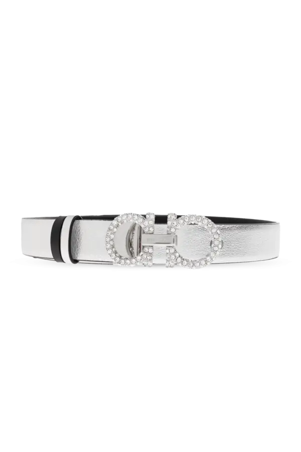 FERRAGAMO Double-sided Belt - Silver